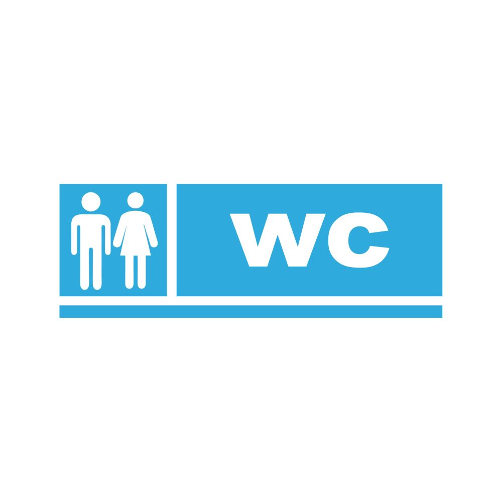 Placa de sinalização PVC WC 20X7CM - Custom Design
